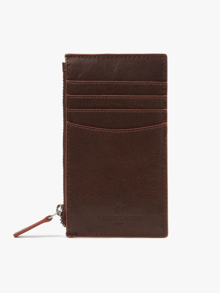 Zip Credit Card Wallet Brown