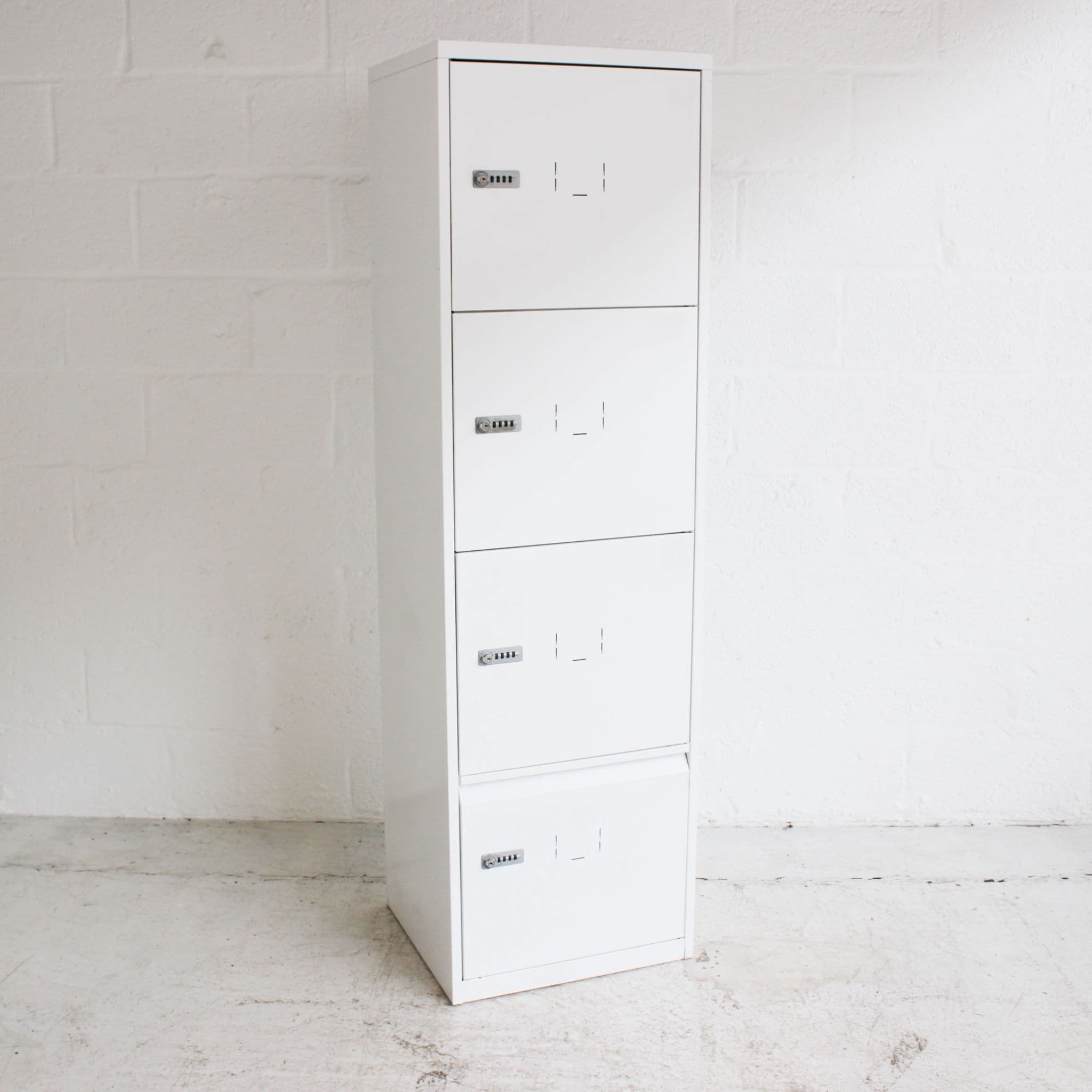 3 Door Locker with 1 pull out drawer and Combination Locks | White ...