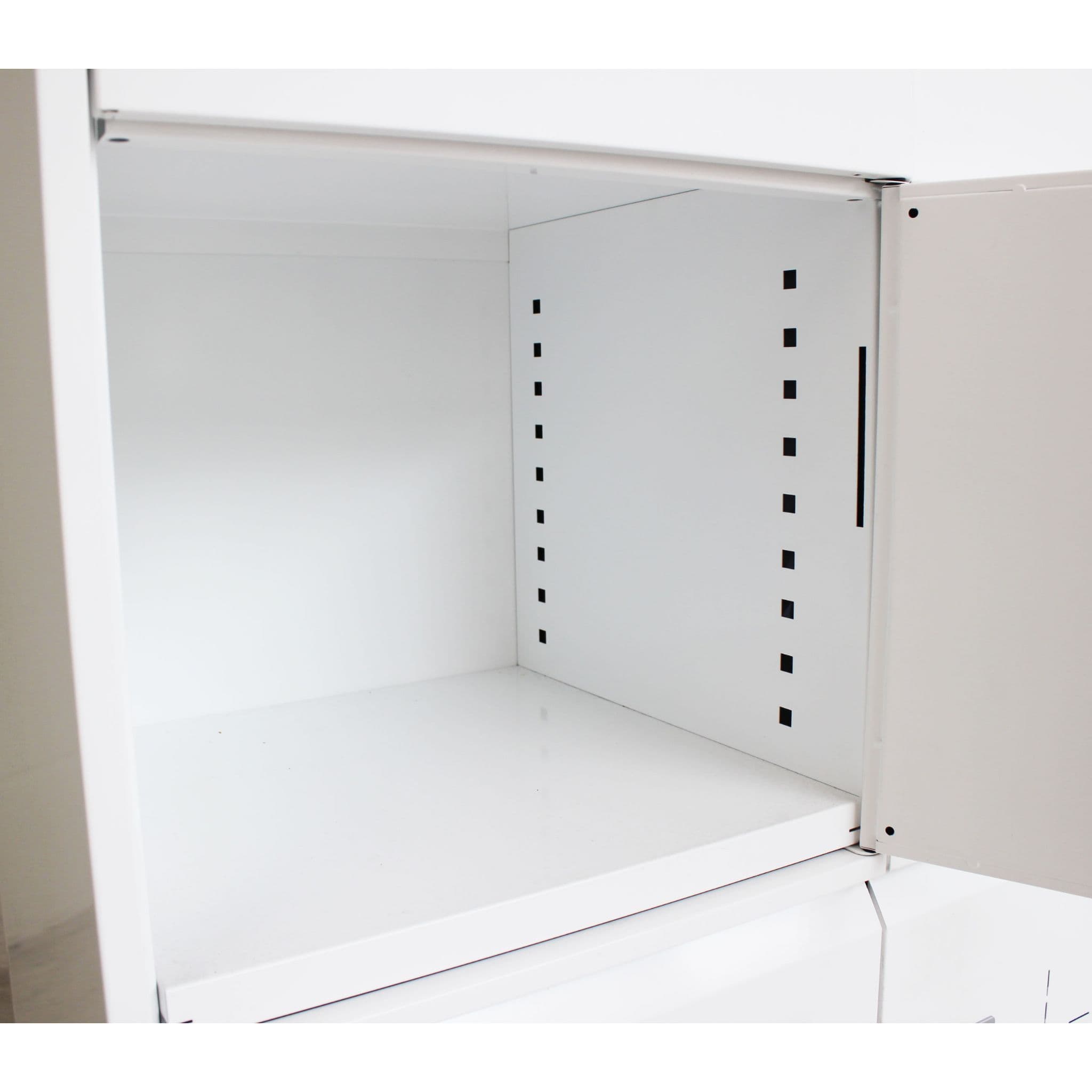 6 Door Locker with 2 pull out drawers and Combination Locks | White ...