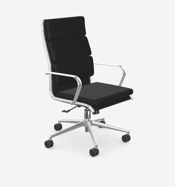 Alba Meeting Chair | Eames Styled Conference Chair in Bonded Black ...