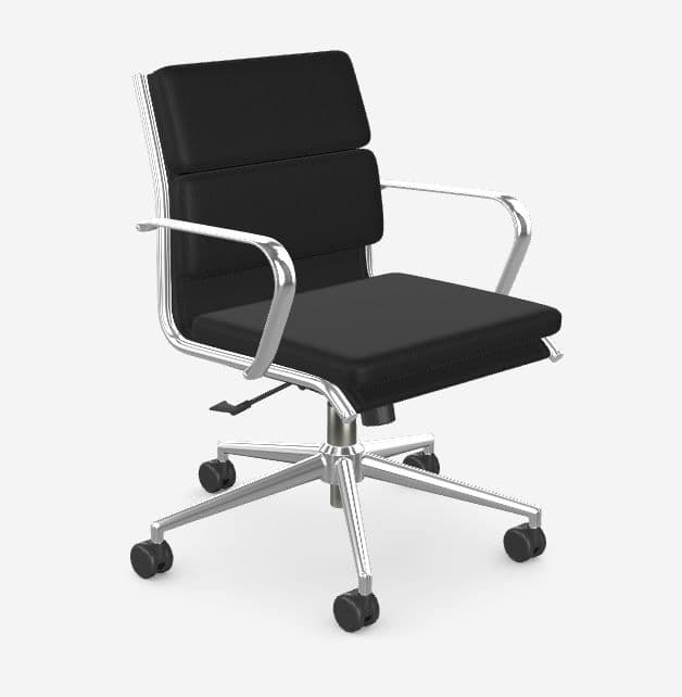 Alba Meeting Chair | Eames Styled Conference Chair in Bonded Black ...