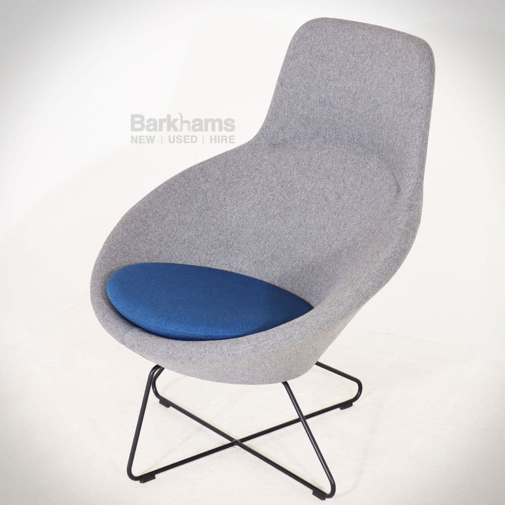 Allermuir Conic Open Lounge Chair - Grey/Blue| Conic Open Lounge Chair ...