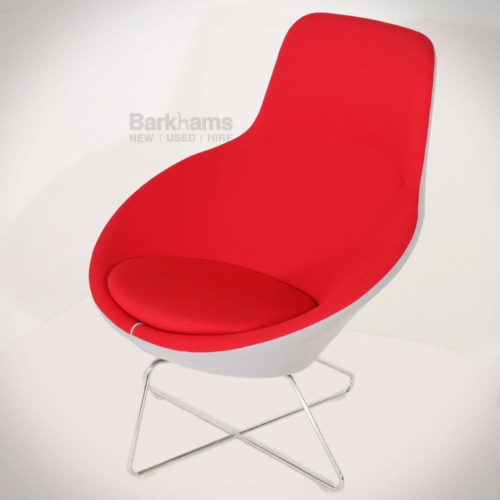 Allermuir Conic Open Lounge Chair - Grey/Red| Open Lounge Chair by ...