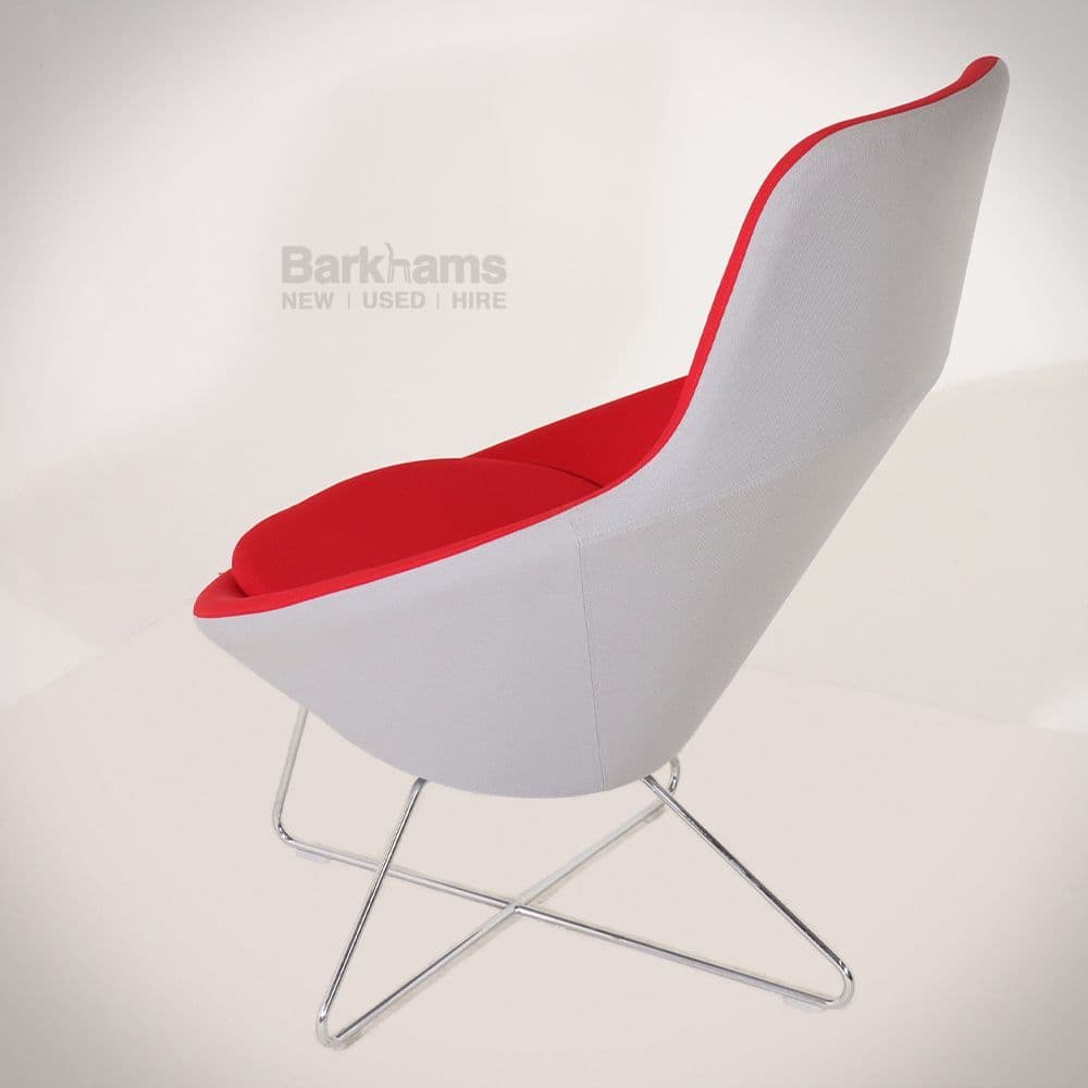Allermuir Conic Open Lounge Chair - Grey/Red| Open Lounge Chair by ...
