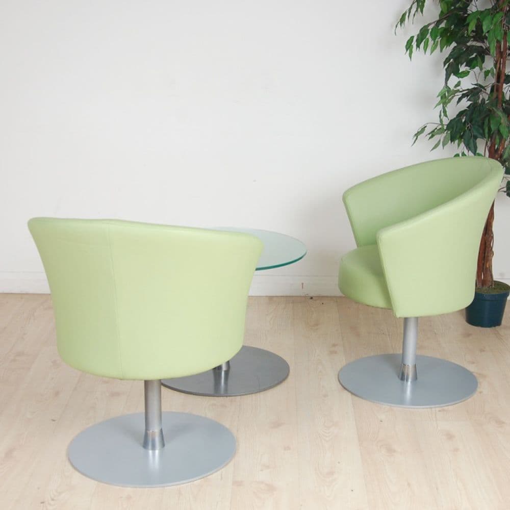 Apple Green Reception Chair on Swivel Base