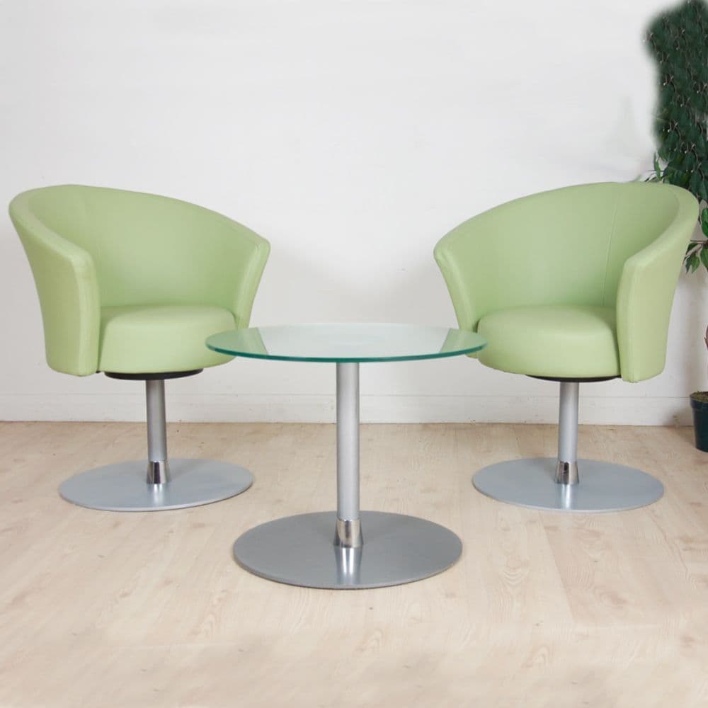 Apple Green Reception Chair on Swivel Base