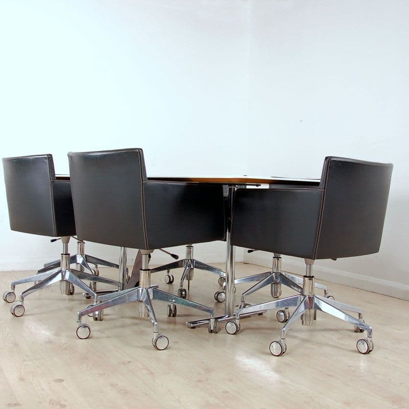 Arper Masai Meeting Chair on Swivel Base | leather meeting chair | tub ...