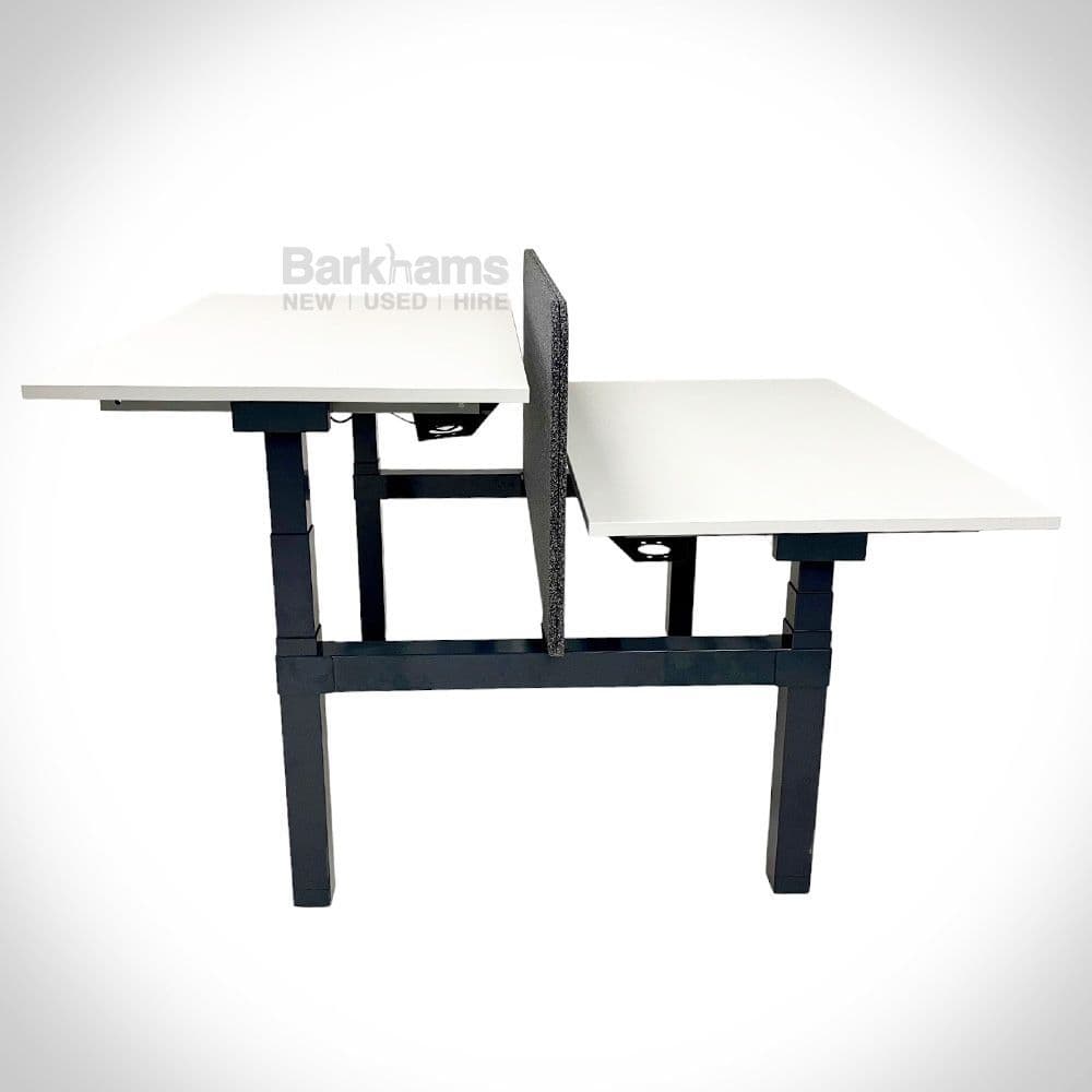 Assmann Canvaro Compact Sit-Stand Bench Desk | Double Sit-Stand Bench Desk | White MFC Graphite ...