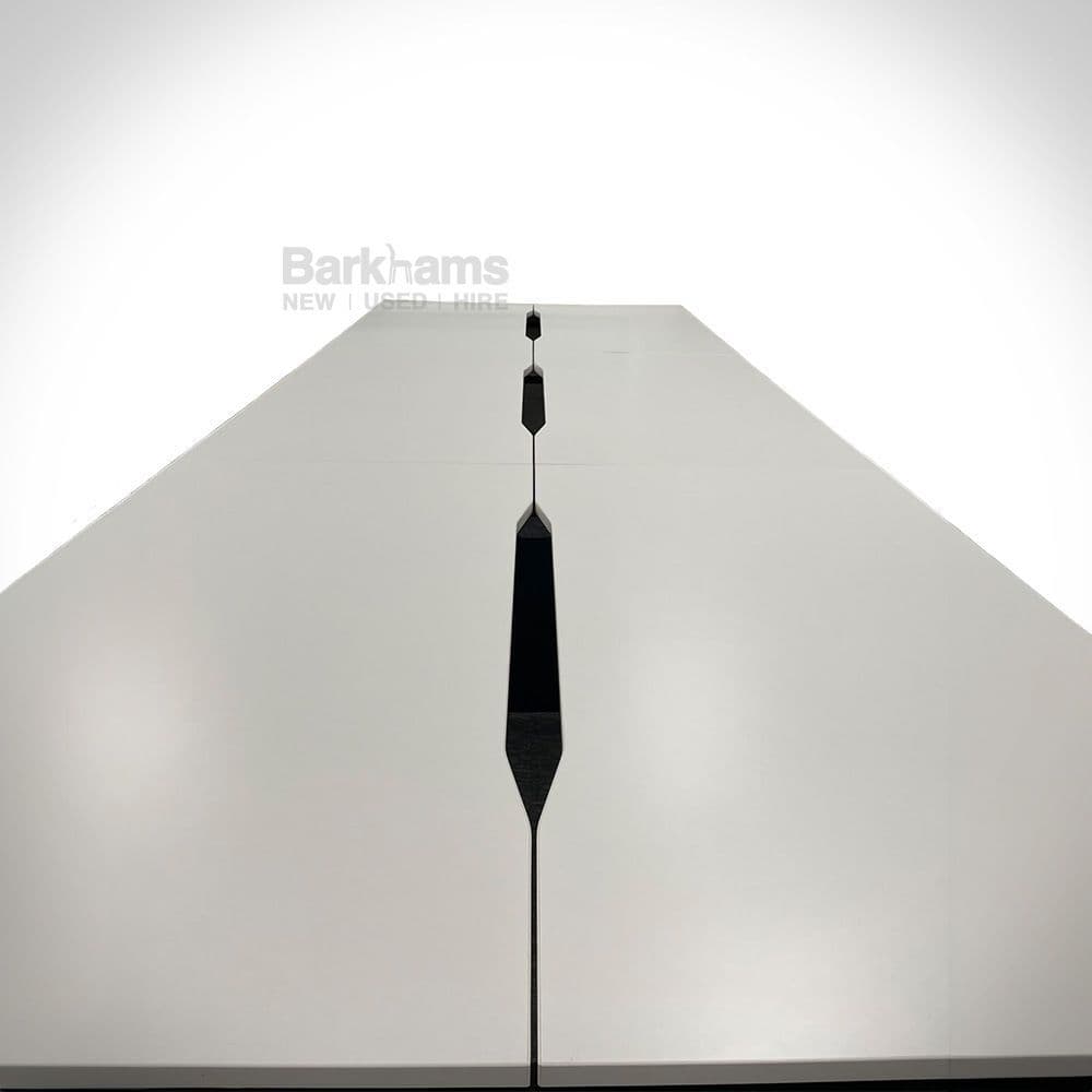 Bench Desk in White with Wire Managed Black Box-Leg Frame | Rectangular ...