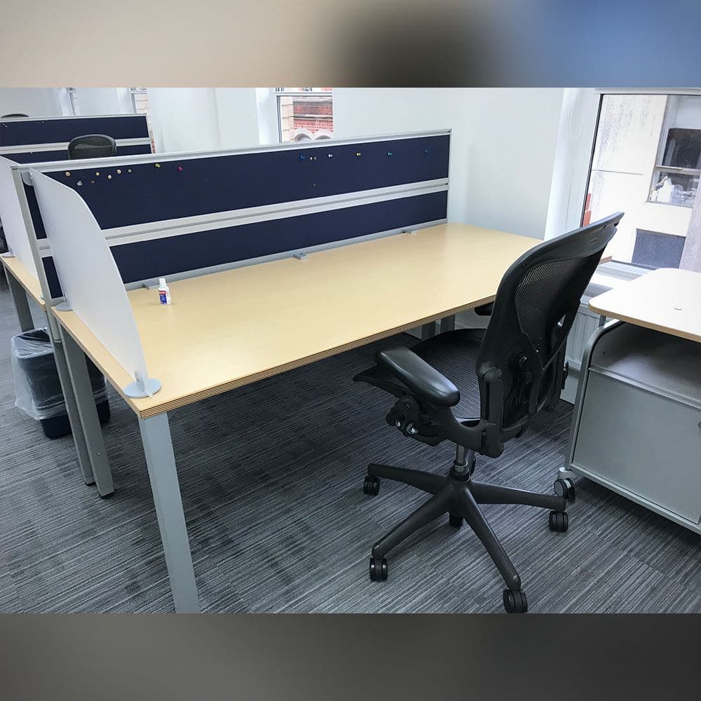 Bene Frame_S With K2 Caddy & Modesty Panels | Bene Ergonomic Desk ...