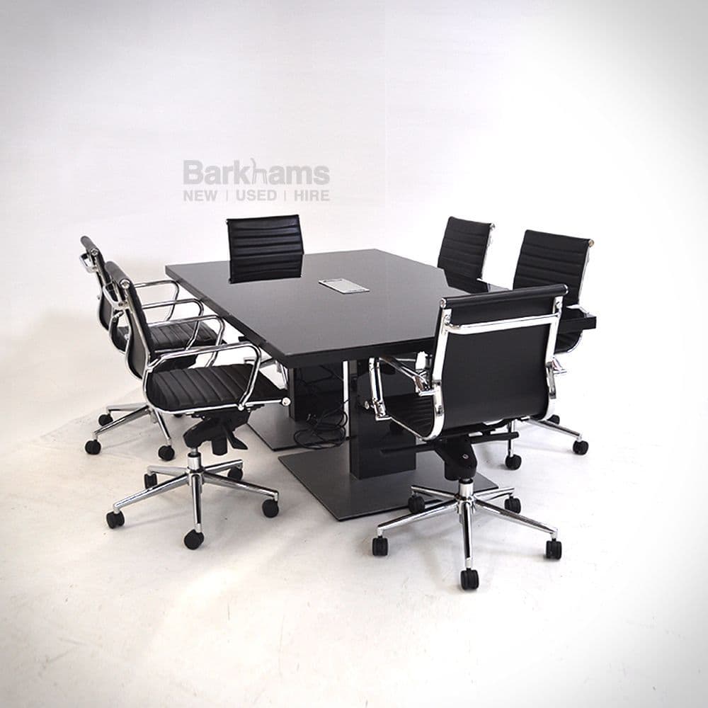 Bene P2 Meeting Table | Bene Gloss Black Meeting Table | Black Meeting ...