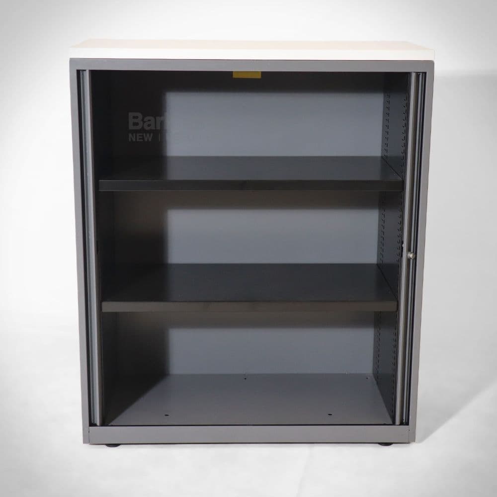 Tambour Unit in Grey| Grey Tambour Unit with White Top| Locking Tambour ...