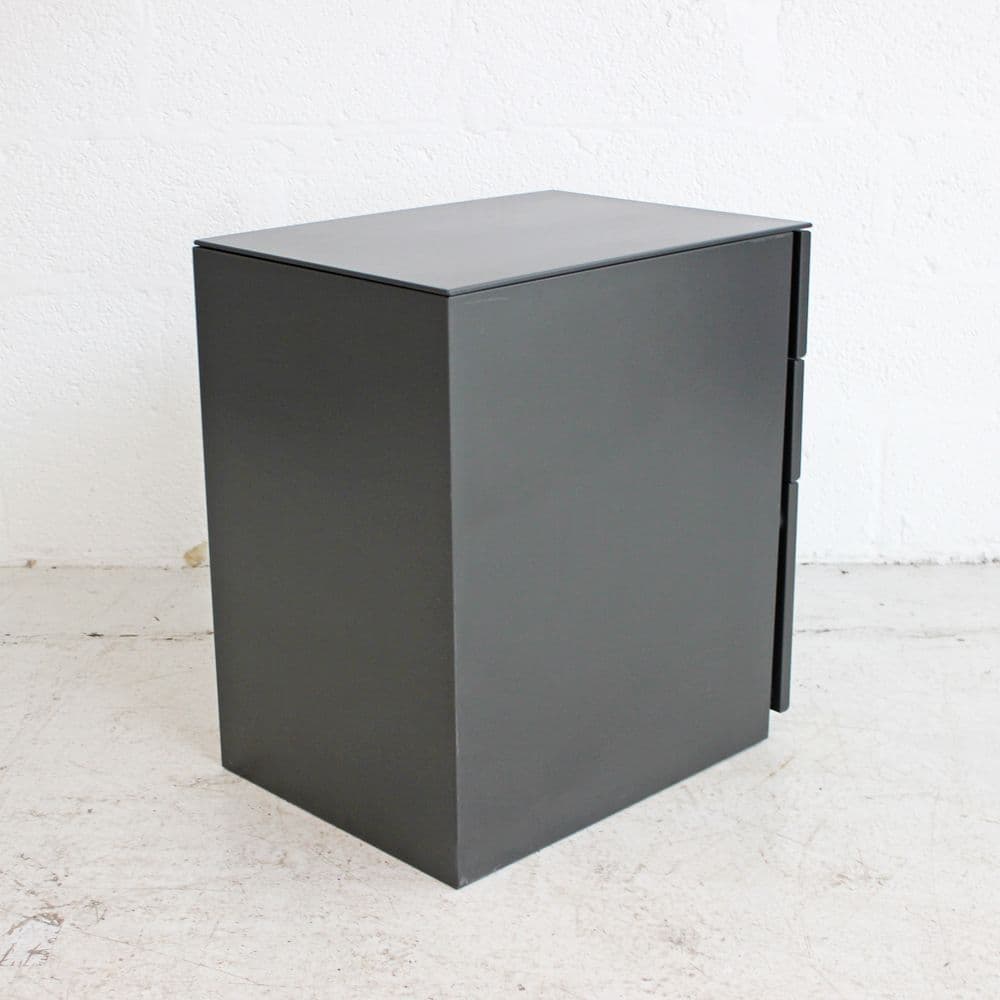 Black 3 Drawer Pedestal | Black desk drawers | Metal Pedestal