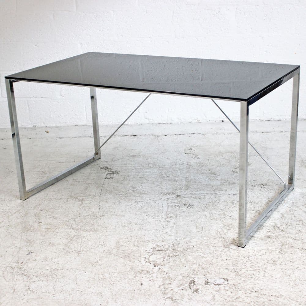 Black Glass Desk | Glass Computer Table | Glass Work Desk