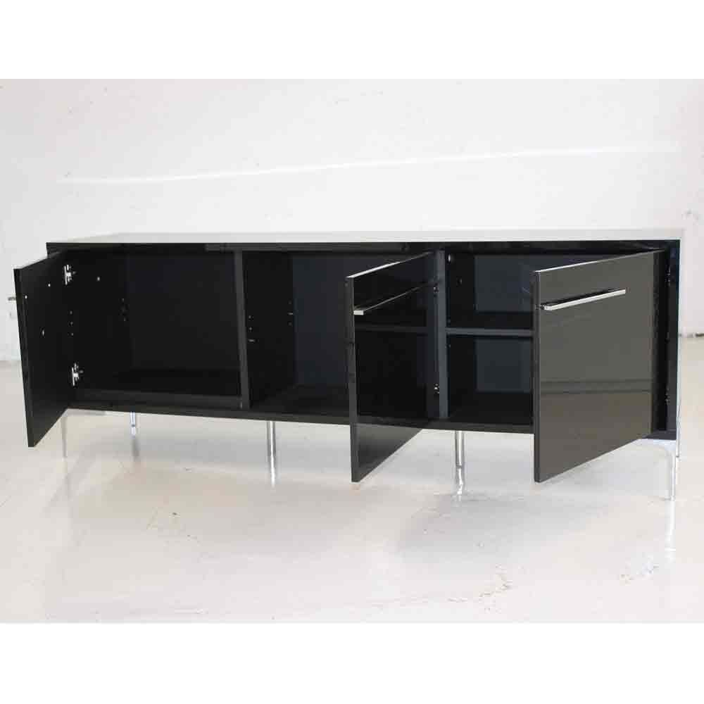 Black Gloss Media Unit / Credenza | black storage unit | black ...