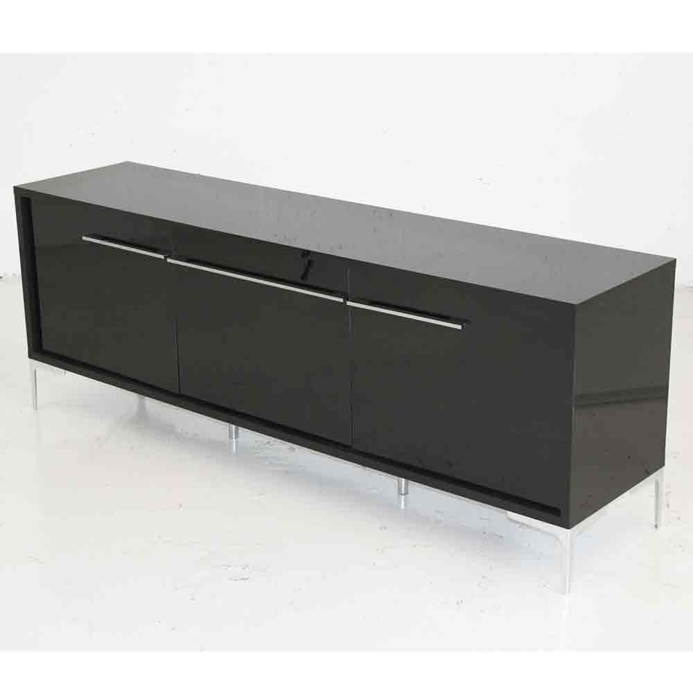 Black Gloss Media Unit / Credenza | black storage unit | black ...