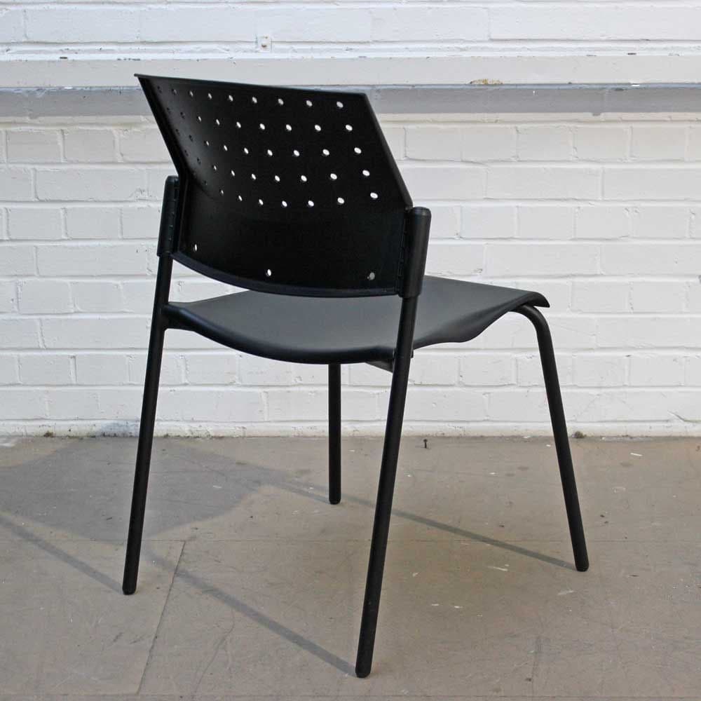 Black Plastic Stacking Chair | Black Meeting Chair | Stacker Chair