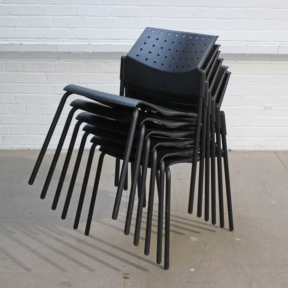 Black Plastic Stacking Chair | Black Meeting Chair | Stacker Chair