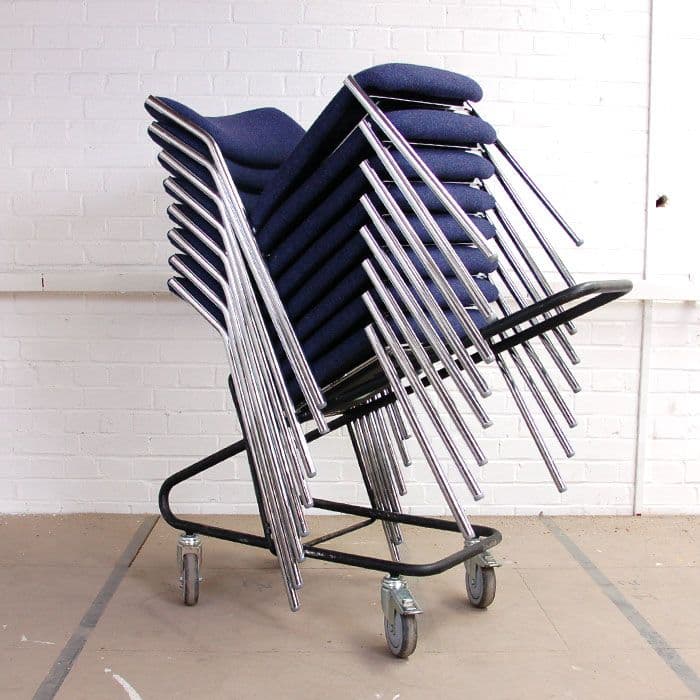 Blue Stacking Meeting Chair | stackable chair | blue fabric meeting seating