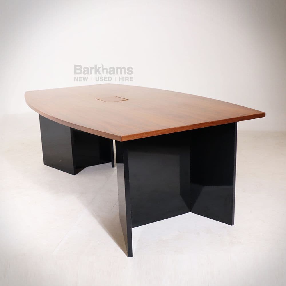 Boardroom Table with a walnut finish and black base| Walnut Meeting ...