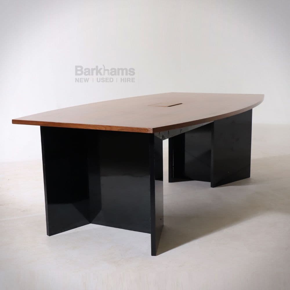 Boardroom Table with a walnut finish and black base| Walnut Meeting ...