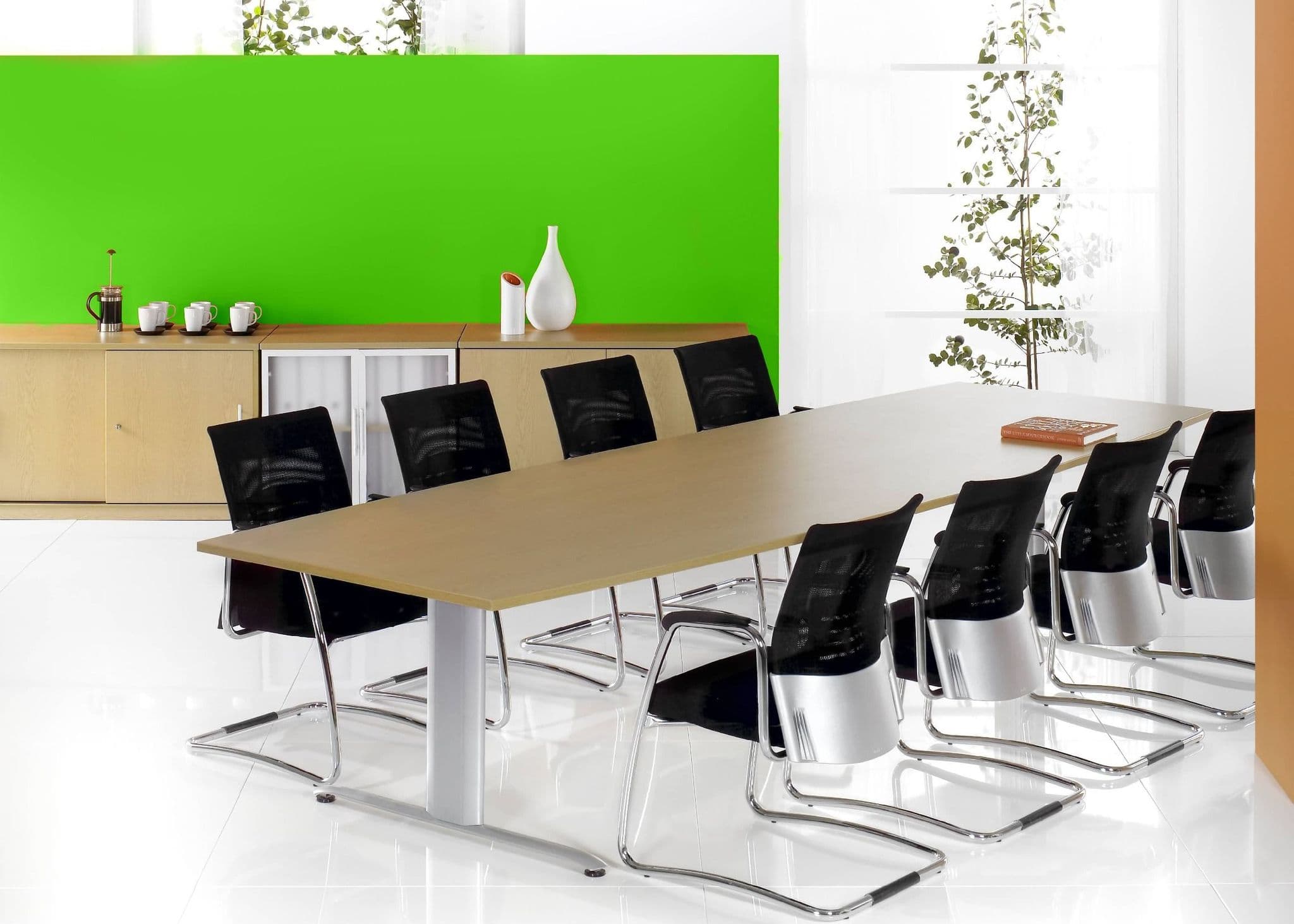 Boat shaped Boardroom Table | table on i shaped frame | wooden meeting ...