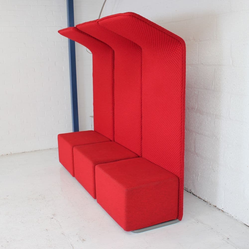 Booth Seating with Canopy | reception seating | red seating with hood
