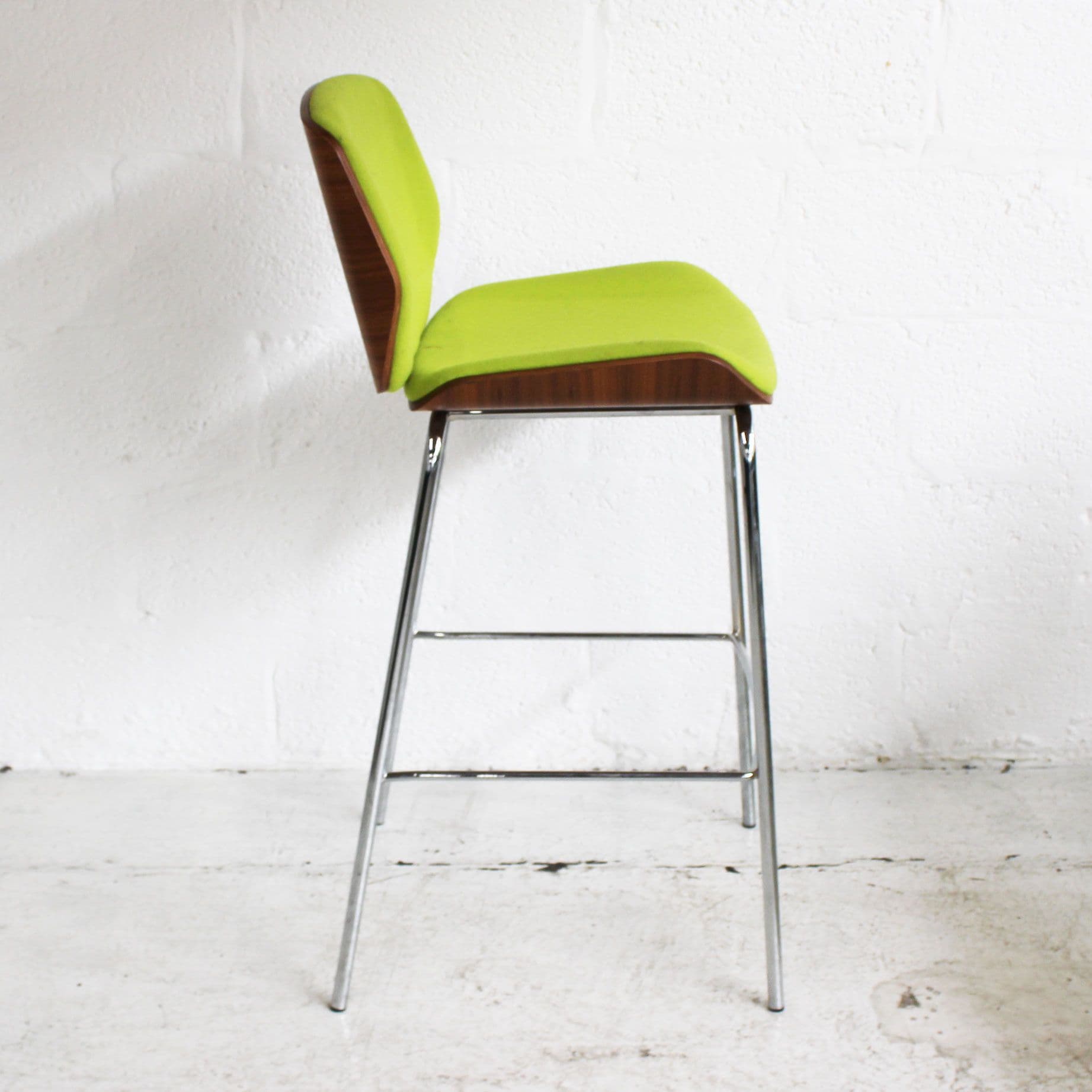Boss Design Kruze Stool with Walnut Veneer | Green Stool | David Fox Stool