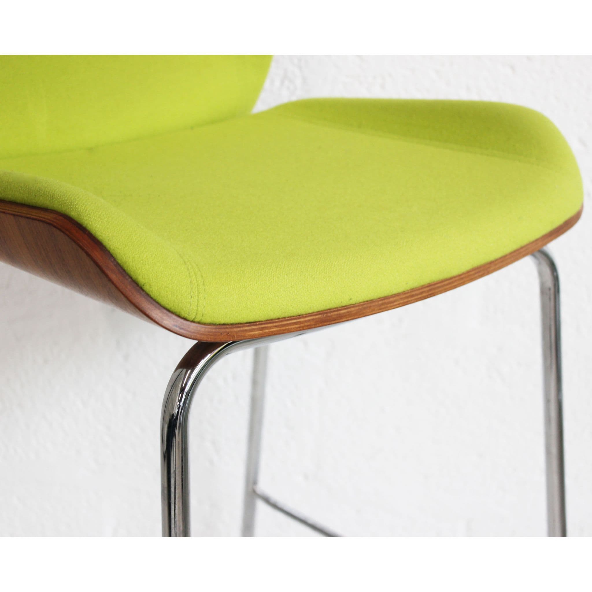 Boss Design Kruze Stool with Walnut Veneer | Green Stool | David Fox Stool