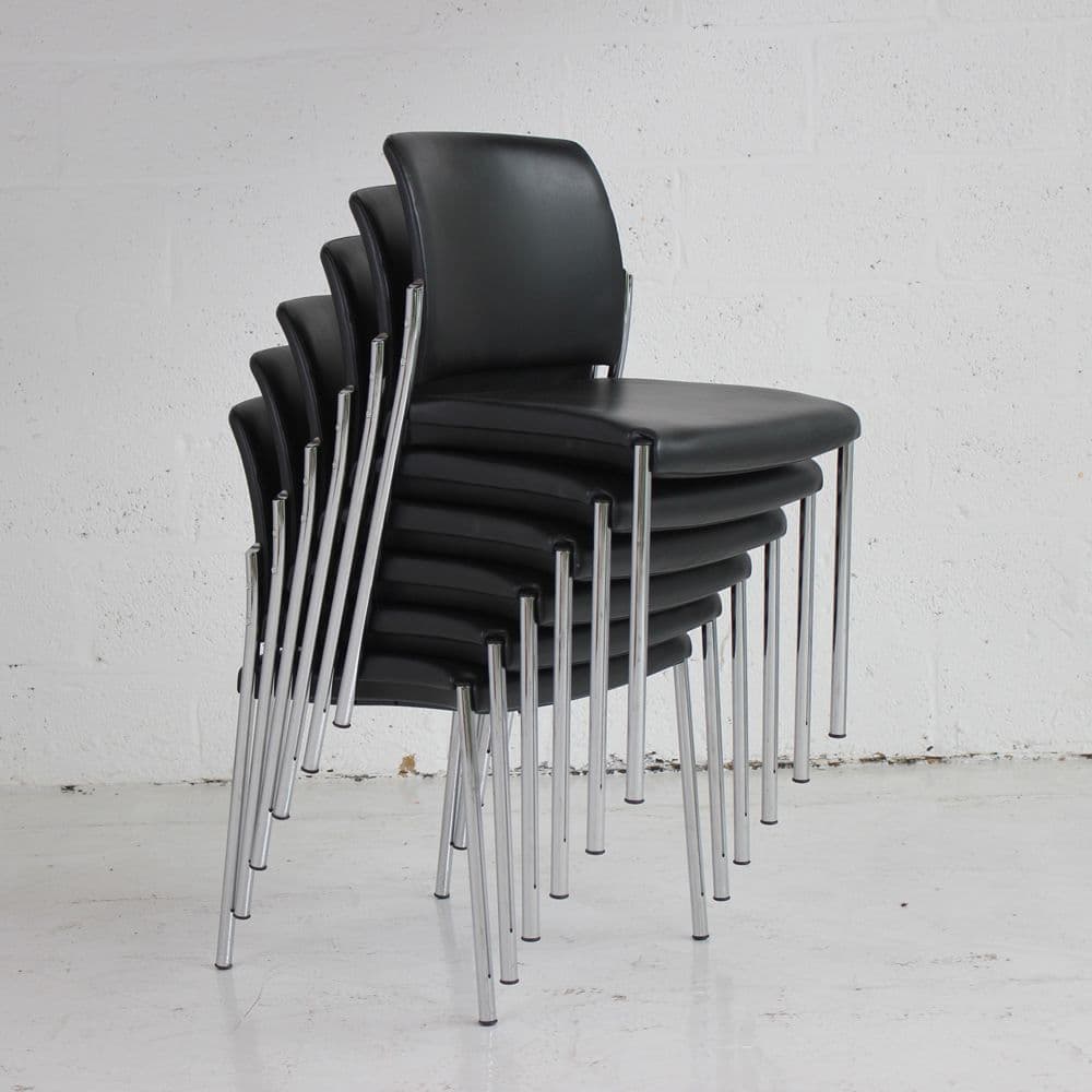 Boss Design Mars Chair | black faux leather chair | black meeting chair