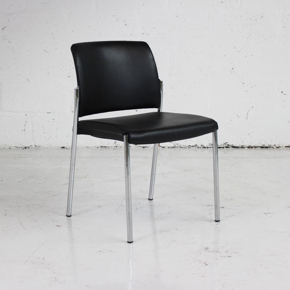 Boss Design Mars Chair | black faux leather chair | black meeting chair