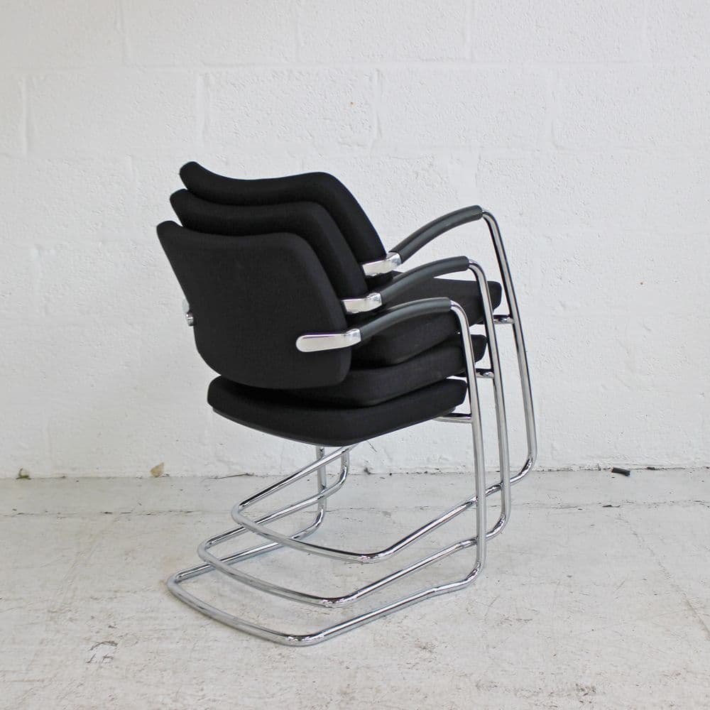 Boss Design Pro Cantilever Chair (Fabric) | Black Meeting Chair ...