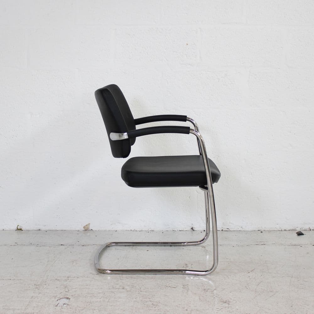 Boss Design Pro Cantilever Chair | Black Meeting Chair | Leather ...
