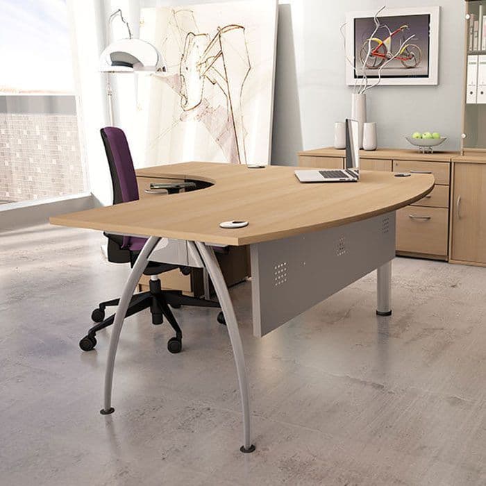 Bow Fronted Executive Radial Desk with Pedestal Options | corner desk ...