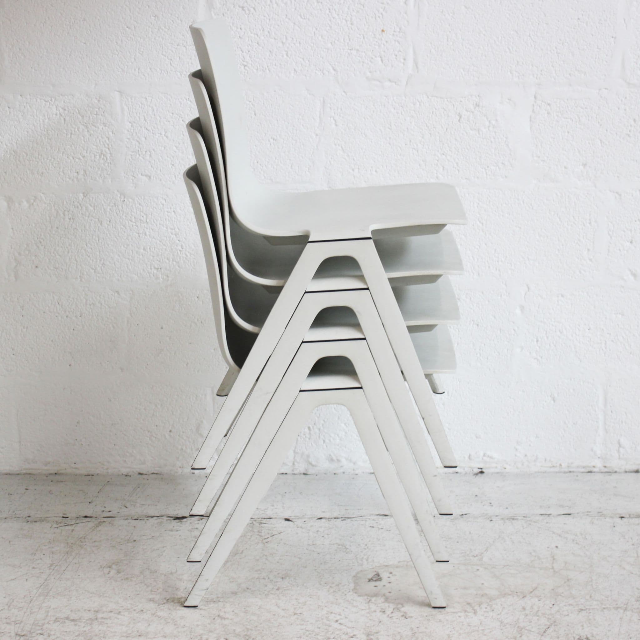 Brunner A Chair - White | White Stacking Chair | White Canteen Chairs