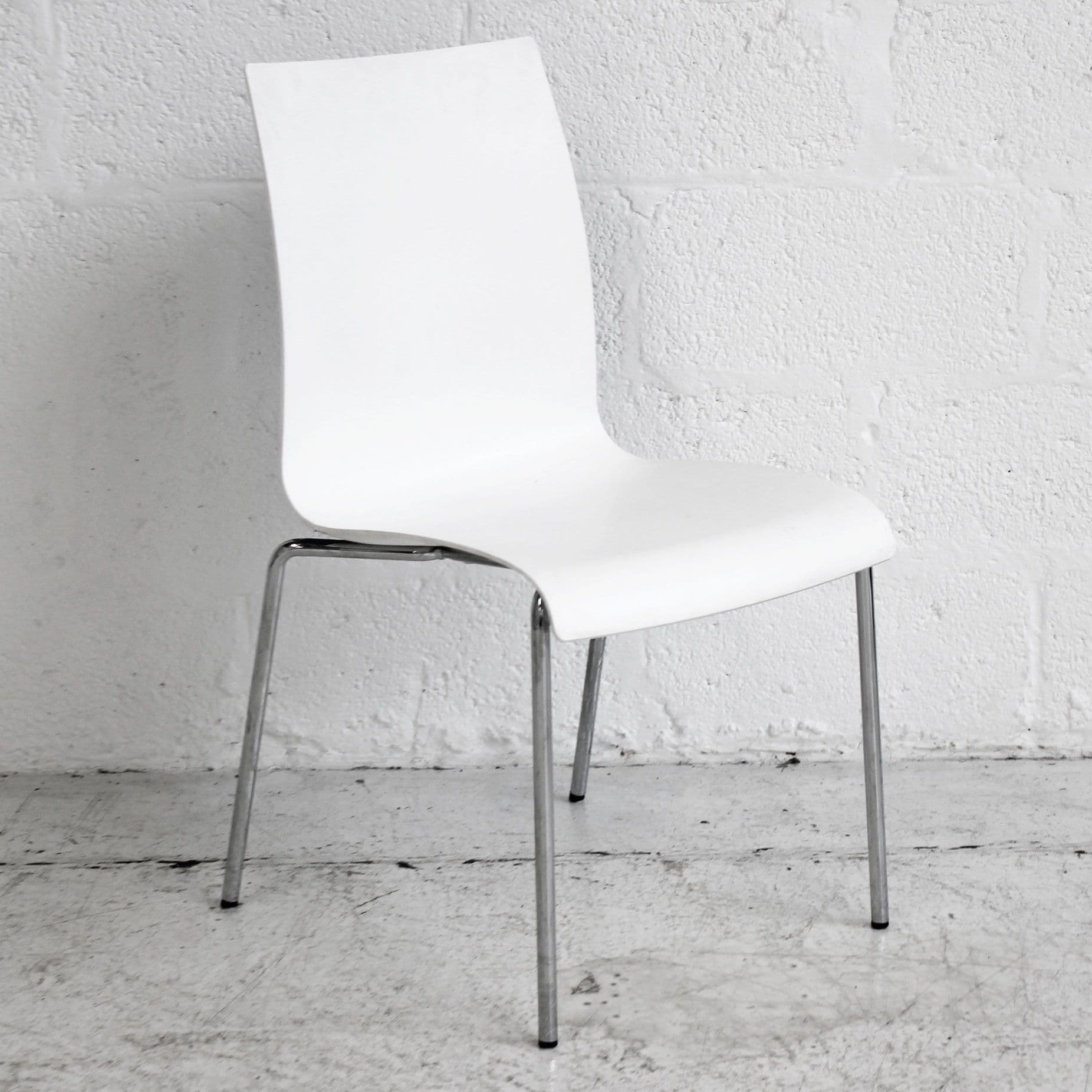 Brunner Fina Acrylic Chair | White Stacking Chair | Blue and White chair