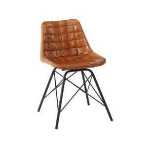 Chuck Side Chair - Bruciato | Leather Four Legged Chair | Classic ...