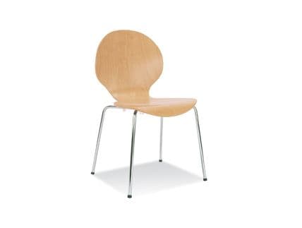 Curved Canteen Chair | round back wooden chair | stacking caf_ chair