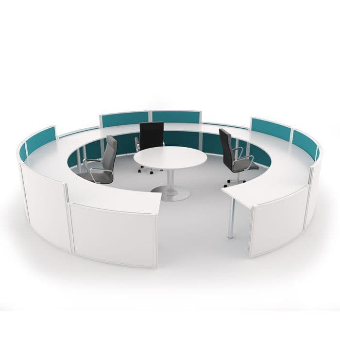 Curved Free Standing Screen Reception Desk | round reception desk ...