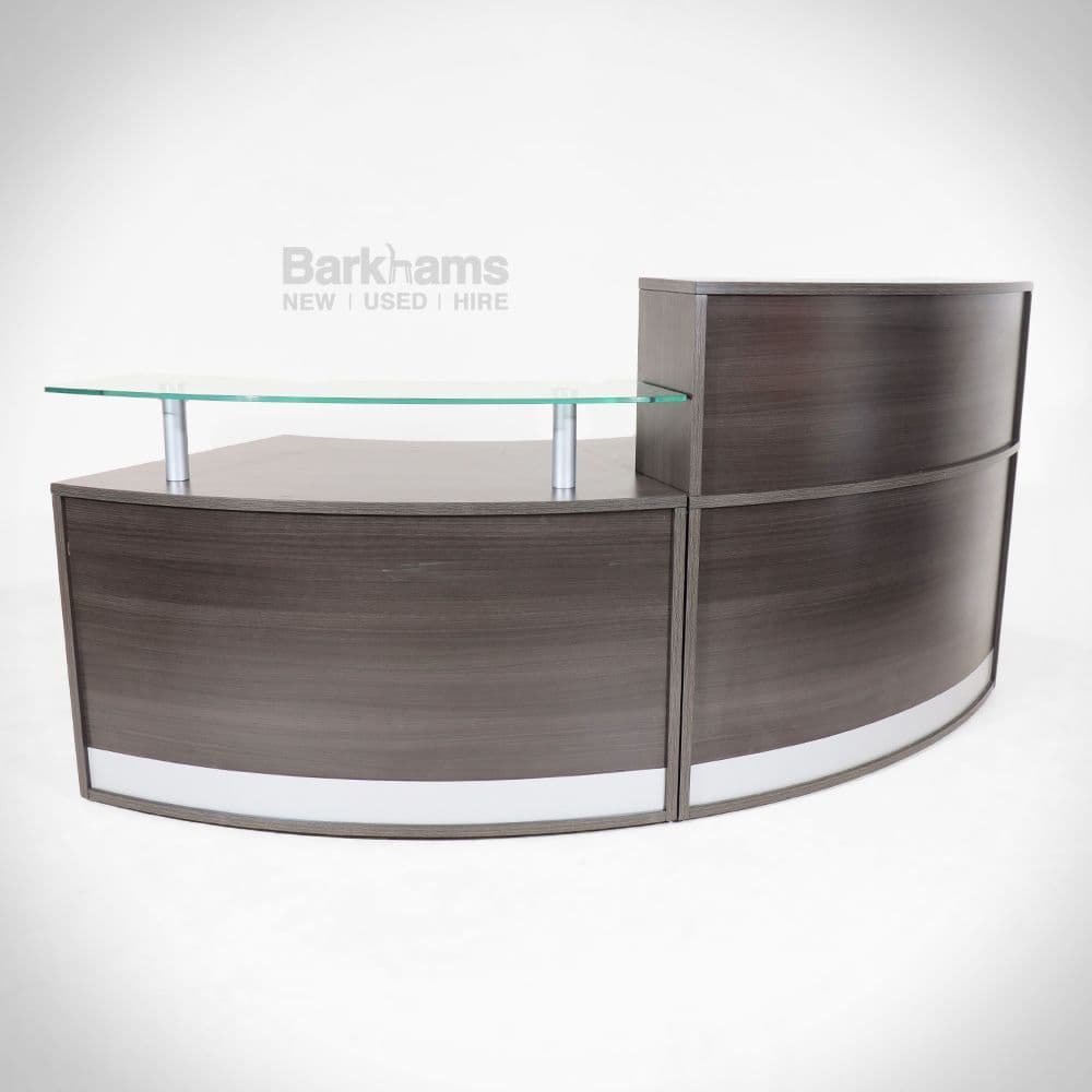 Curved Module Reception Desk with Glass Top| Reception Desk with Module ...