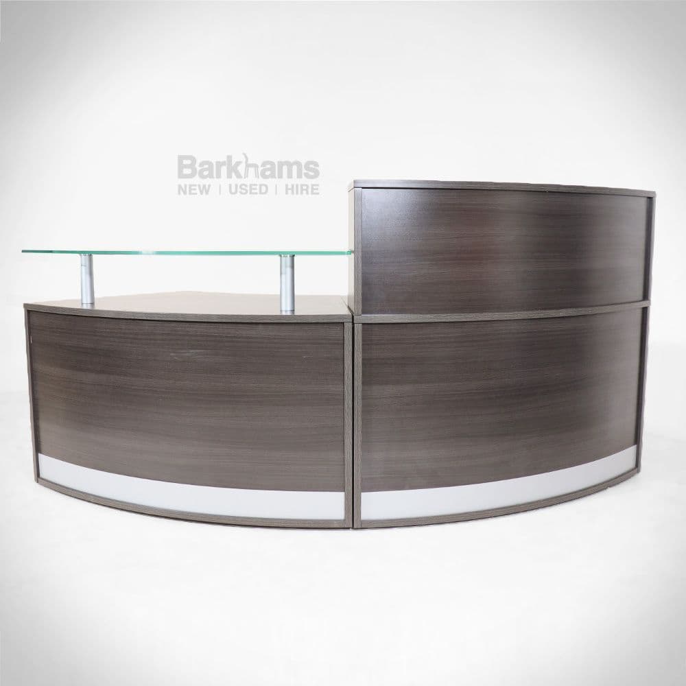 Curved Module Reception Desk with Glass Top| Reception Desk with Module ...