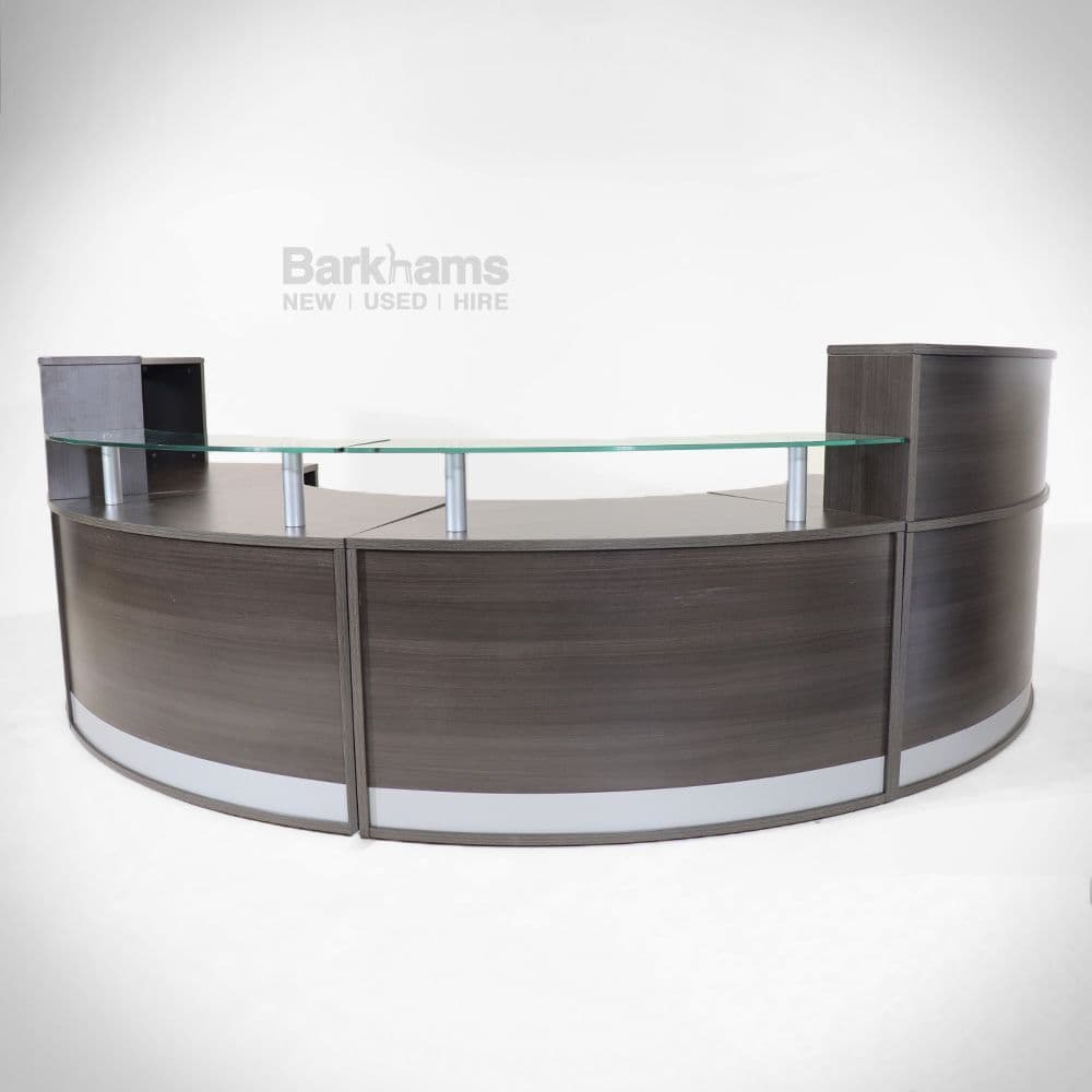Curved Module Reception Desk with Glass Top| Reception Desk with Module ...