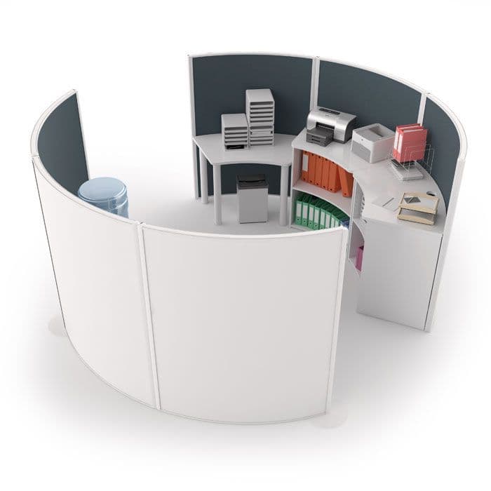Curved Printer Area | circular office partitioning | freestanding ...