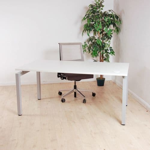 Flex | New Silver Free Standing Desk | rectangular office desk | silver ...