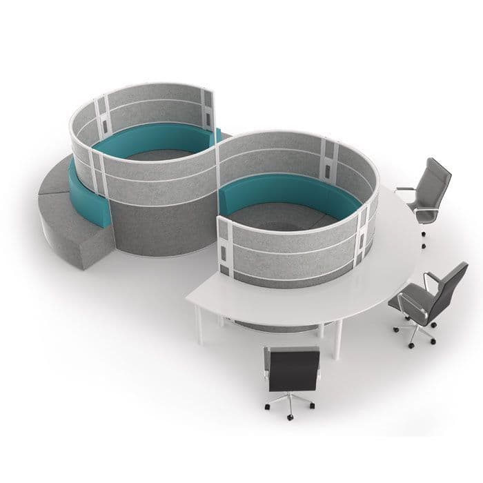 Freestanding Partition with Options for Seating and Workstations ...
