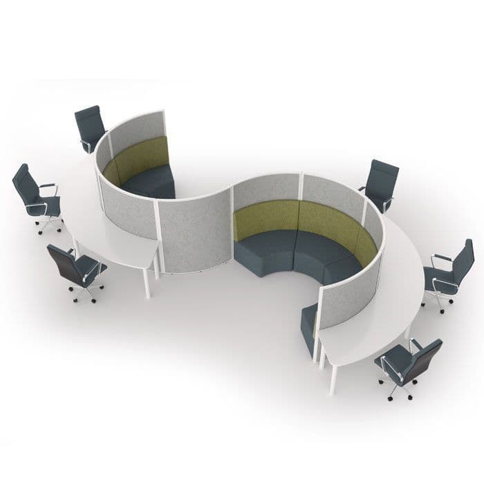 Freestanding Partition with Options for Seating and Workstations ...