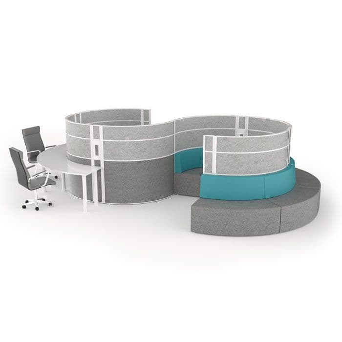 Freestanding Partition with Options for Seating and Workstations ...