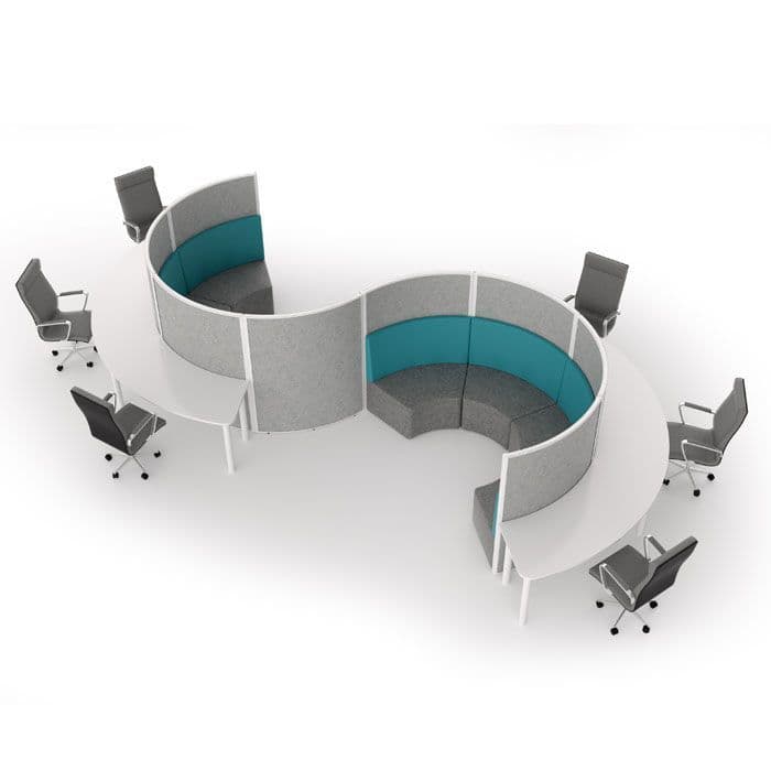 Freestanding Partition with Options for Seating and Workstations ...