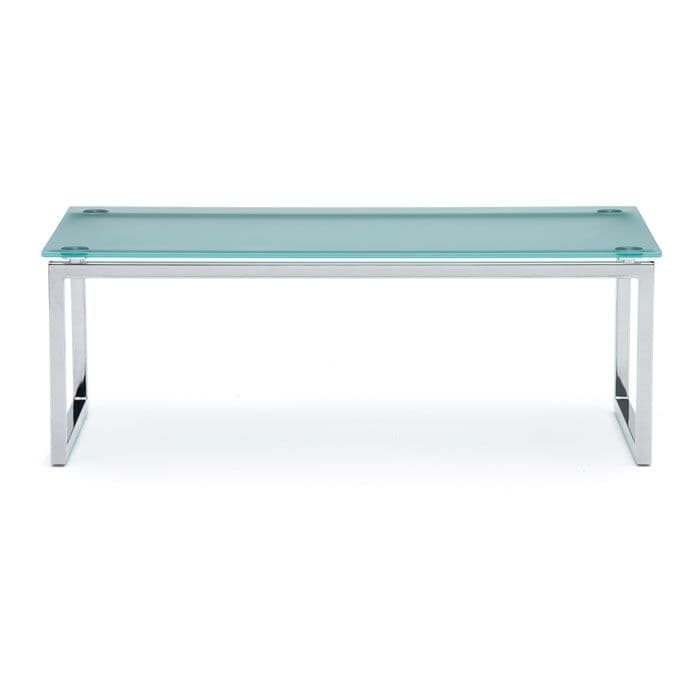 Frosted Glass Reception Table with Chrome frame | rectangular coffee ...