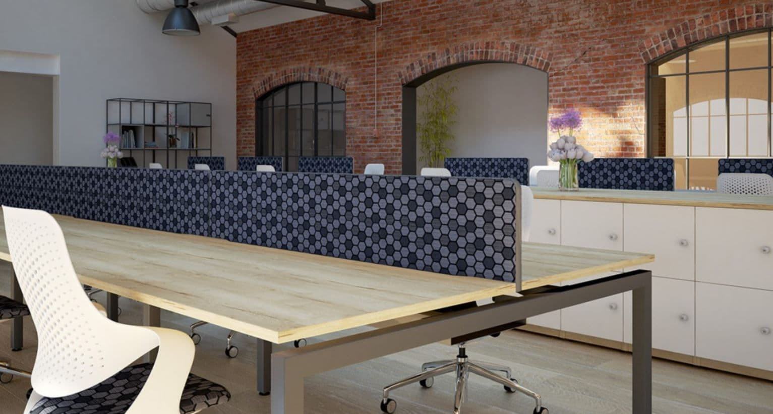 Gianni Desk Mounted Screen | Rectangular Desk Mounted Screen in Camira ...